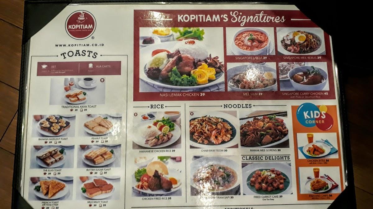 Carta del restaurante Kopitiam Pontianak, Pontianak, Jl. Slt. Abdurrahman