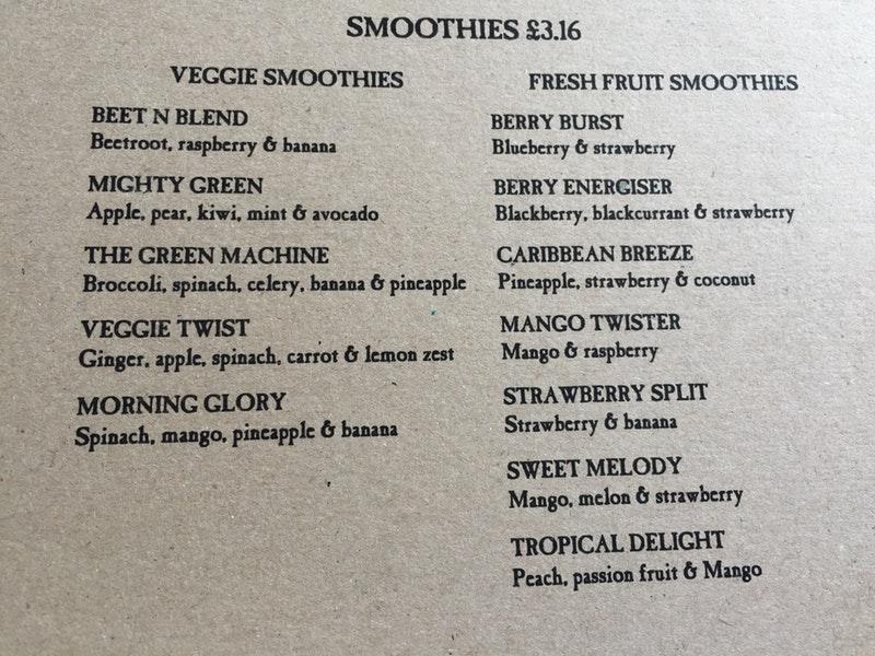 Menu at The Alpine Coffee Shop cafe, Betws-y-Coed