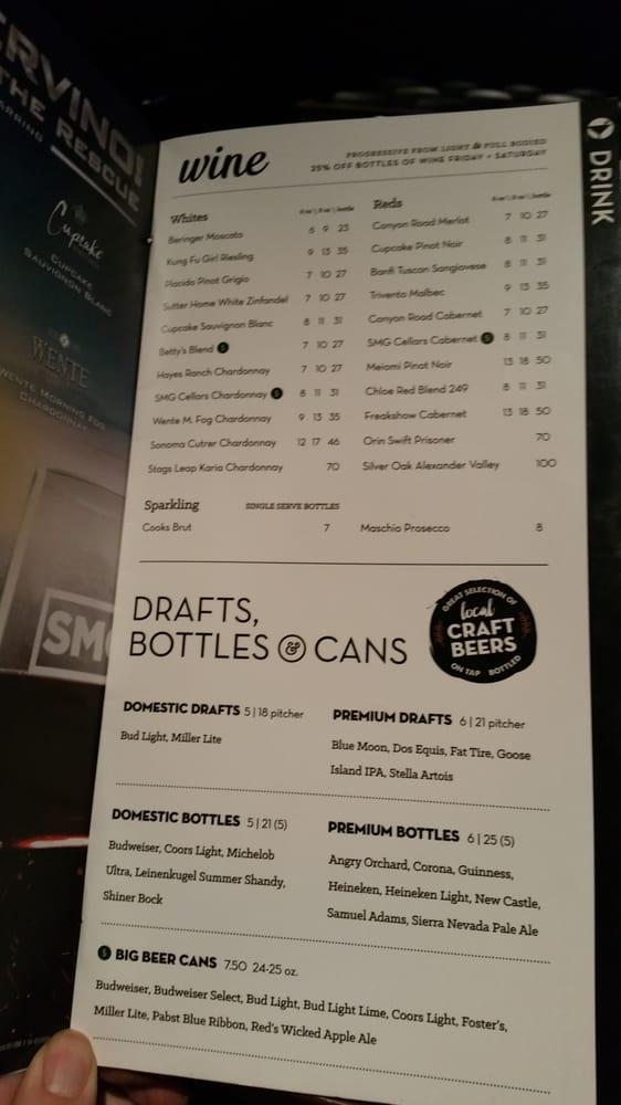 Menu at Studio Movie Grill pub & bar, Rocklin
