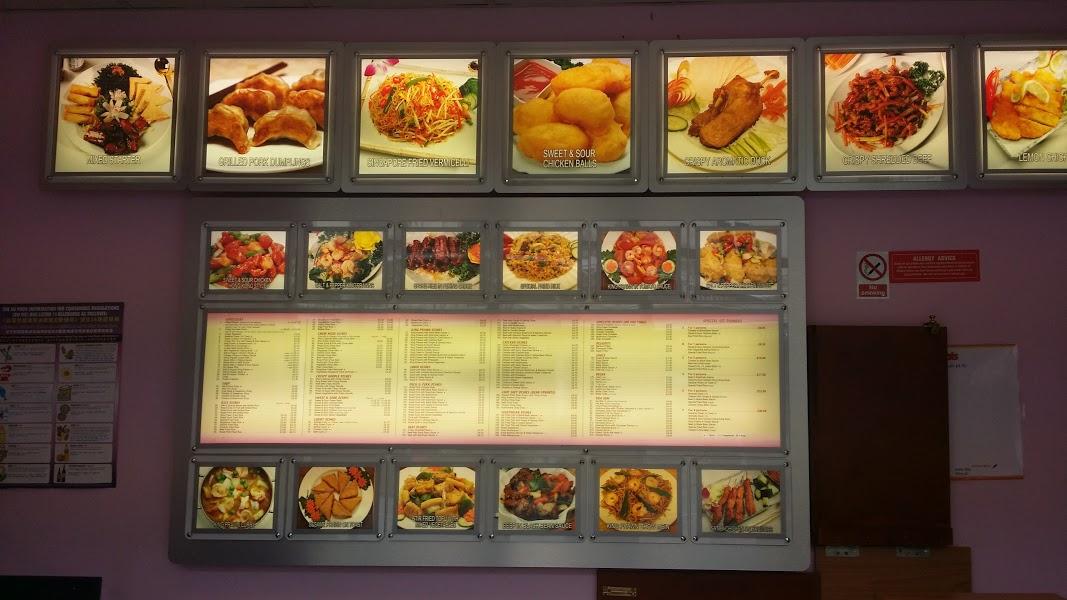 Menu at Wan's Take Away fast food, London