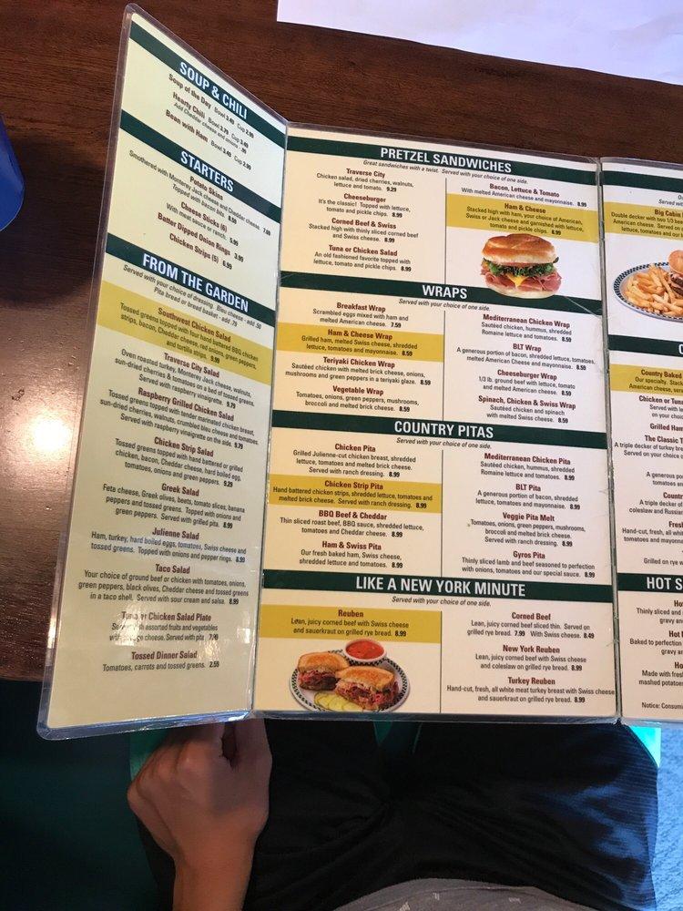 Menu at Country Inn restaurant, Charter Township of Clinton, Garfield Rd