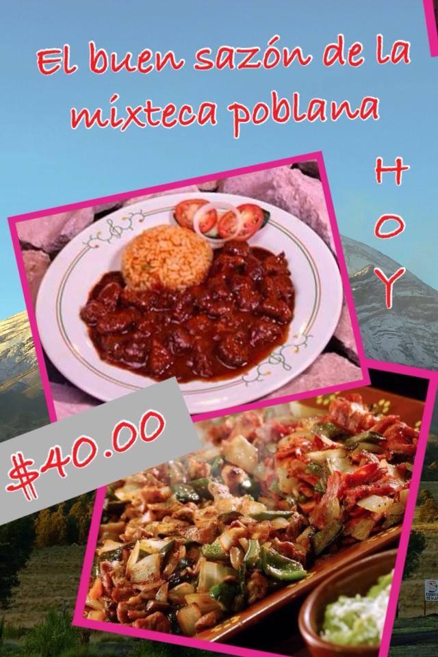 Menu at El buen sazón de la mixteca poblana, San Nicolás de los Garza