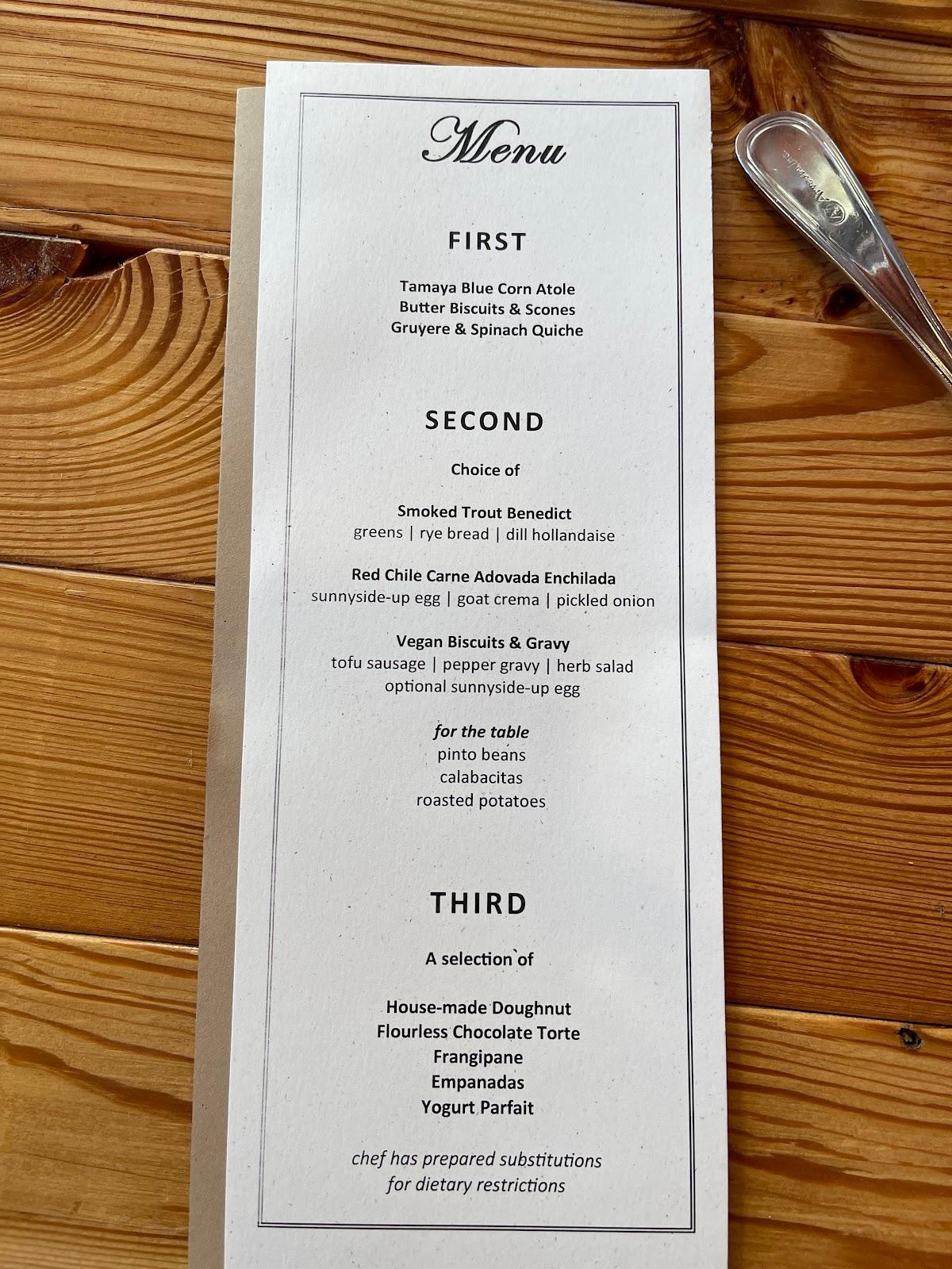 Menu at Farm & Table restaurant, Albuquerque