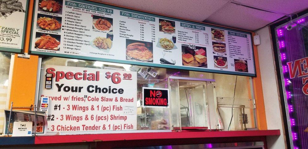 Menu at Fisher Fish & Chicken restaurant, Columbus