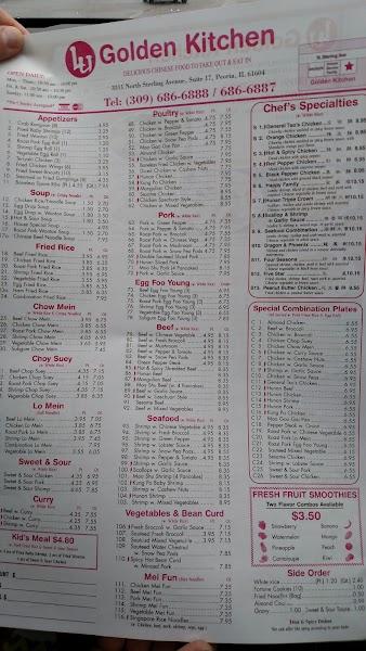 Menu at Golden Kitchen Restaurant, Peoria, N Sterling Ave