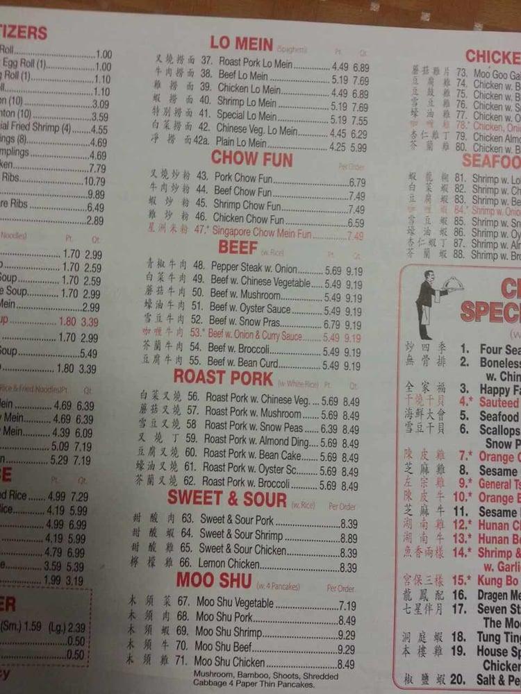 Menu at Ling Ling Ridgway(Accept Cards Min. $10) restaurant, Ridgway