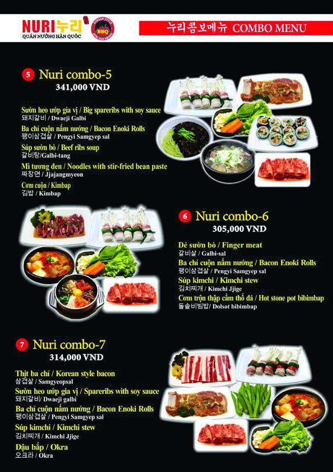 Menu at NURI - Quán nướng Hàn Quốc steakhouse, Ho Chi Minh City