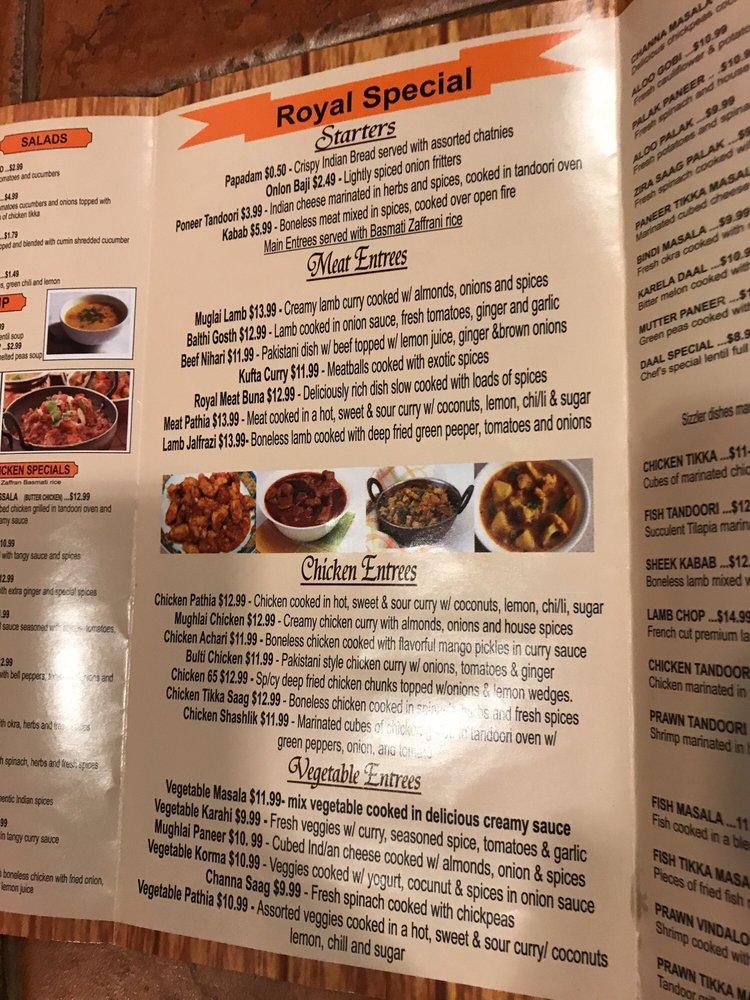 Menu at Royal Bengal Indian Cuisine restaurant, Warren