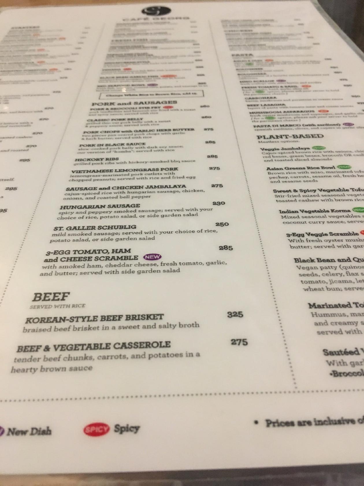 Menu at Cafe Georg, Cebu City, Ground Floor MLD Building