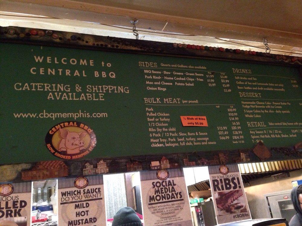 Menu at Central BBQ - Midtown (Food Truck), Memphis, Central Ave