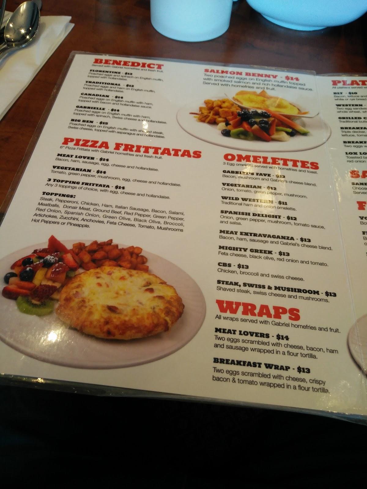 Menu at Gabriel Pizza pizzeria, Ottawa, St Joseph Blvd