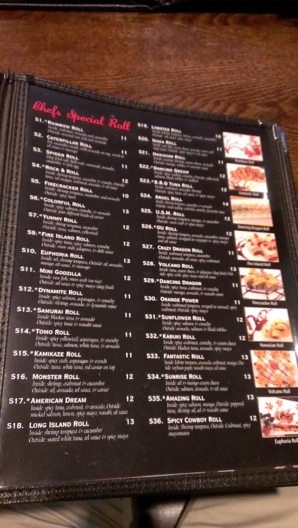 Menu at Inaka Sushi & Bar (Casady Square), Oklahoma City