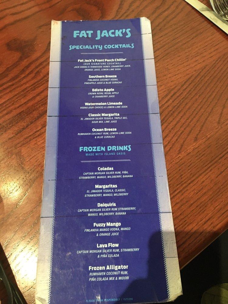 Menu at Fat Jack's pub & bar, Walterboro, Bells Hwy