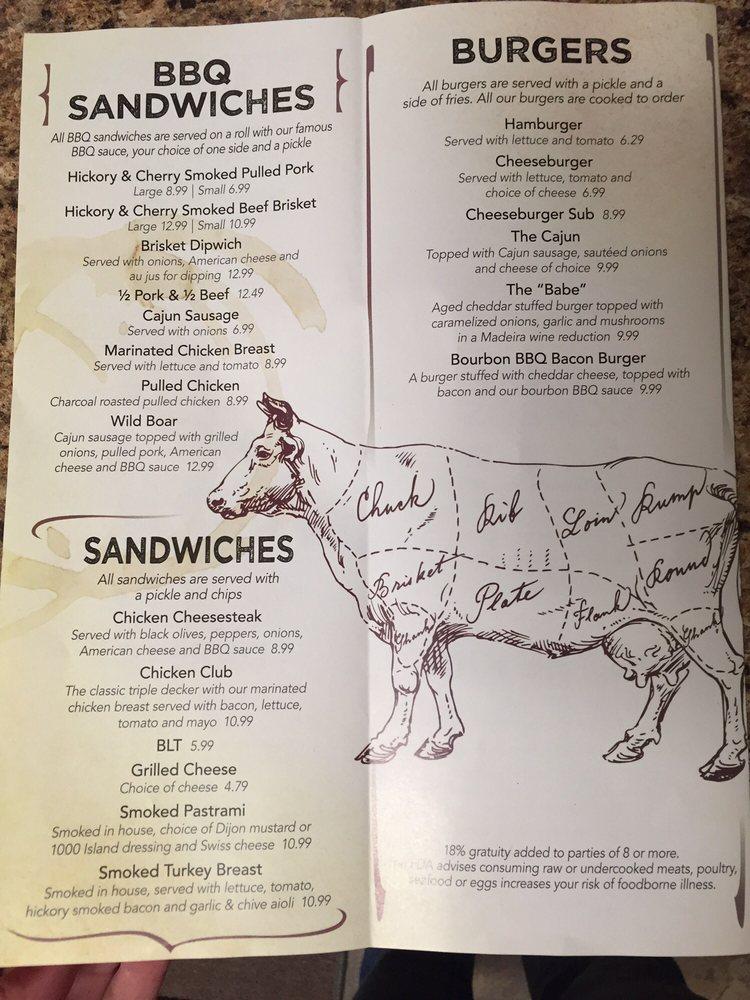 Menu at Harvey's Main Street BBQ, Mount Joy