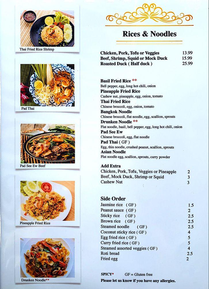 Menu at Thai Delight NYC restaurant, New York City