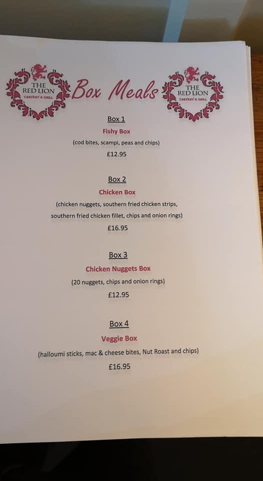 Menu at The Red Lion Hotel pub & bar, Llangadog