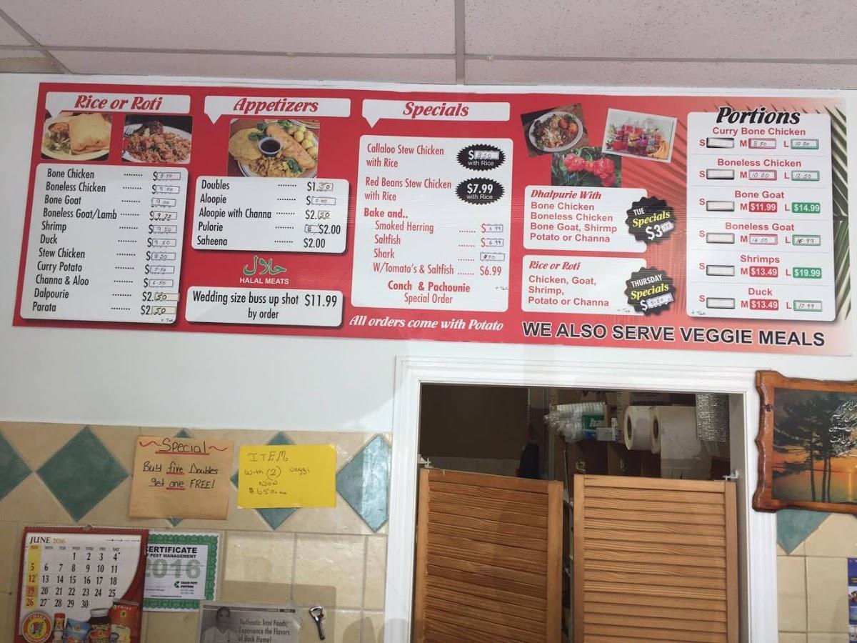 Menu at Authentic Trini Foods restaurant, Brampton