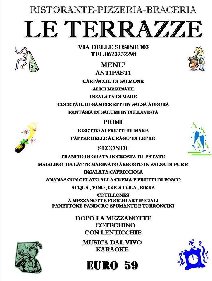 Menu au Gli archi restaurant, Rome, Via delle Susine