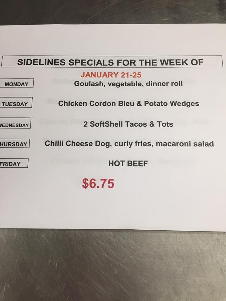 Menu at Sidelines pub & bar, Wakefield