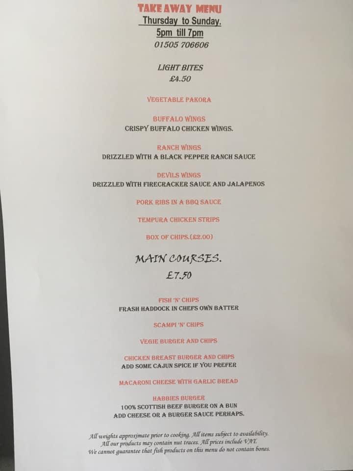 Menu at The Trust Inn pub & bar, Johnstone