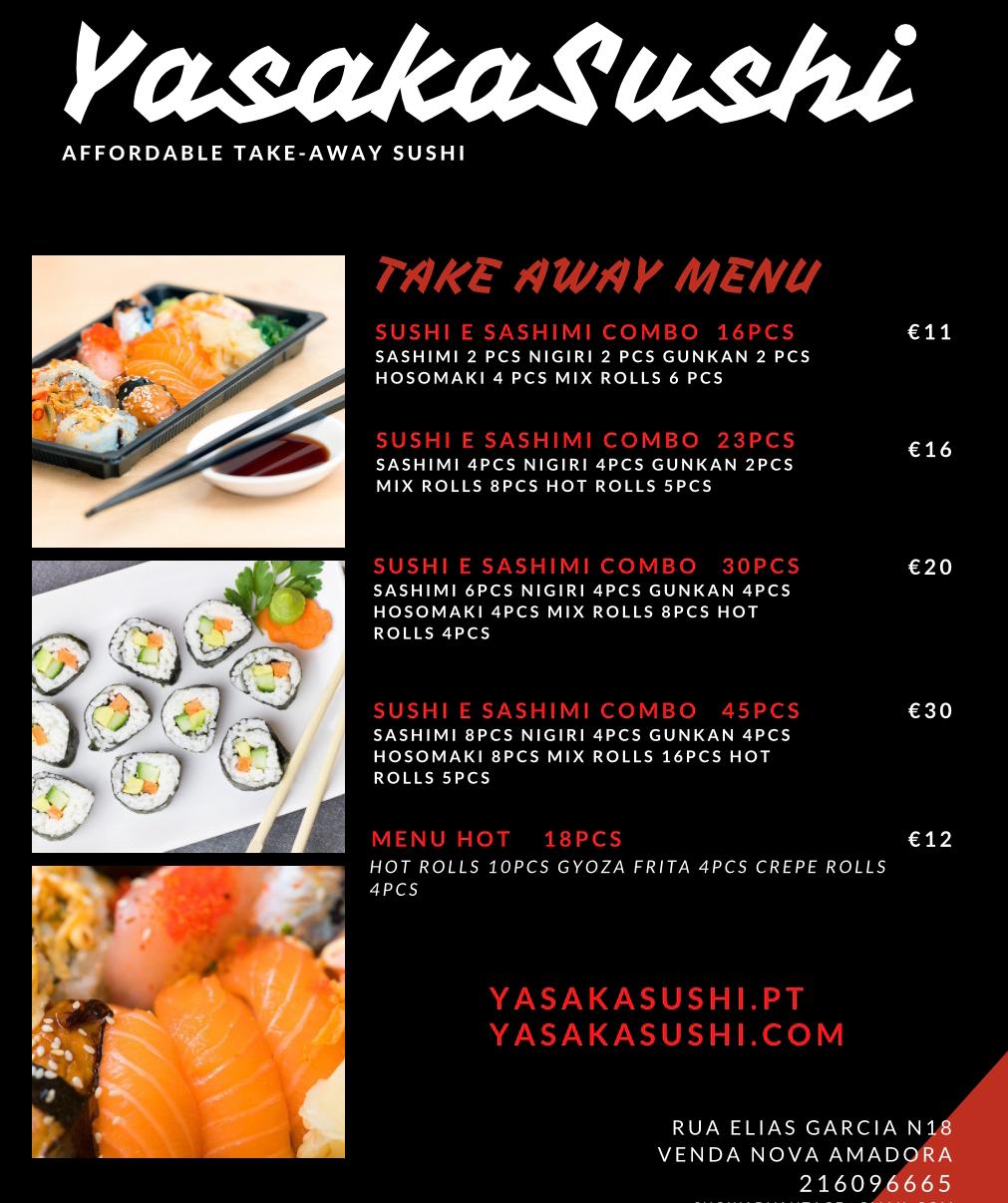 Menu em Yasaka Sushi Restaurante Japonês, Amadora