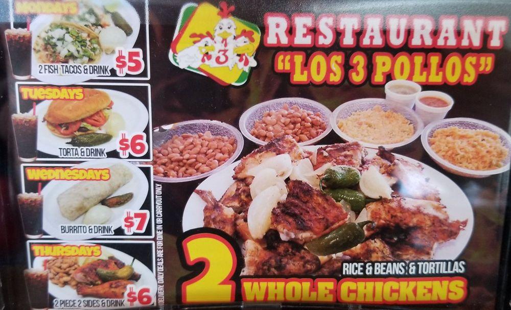 Carta del restaurante Los Tres Pollos #3, Long Beach