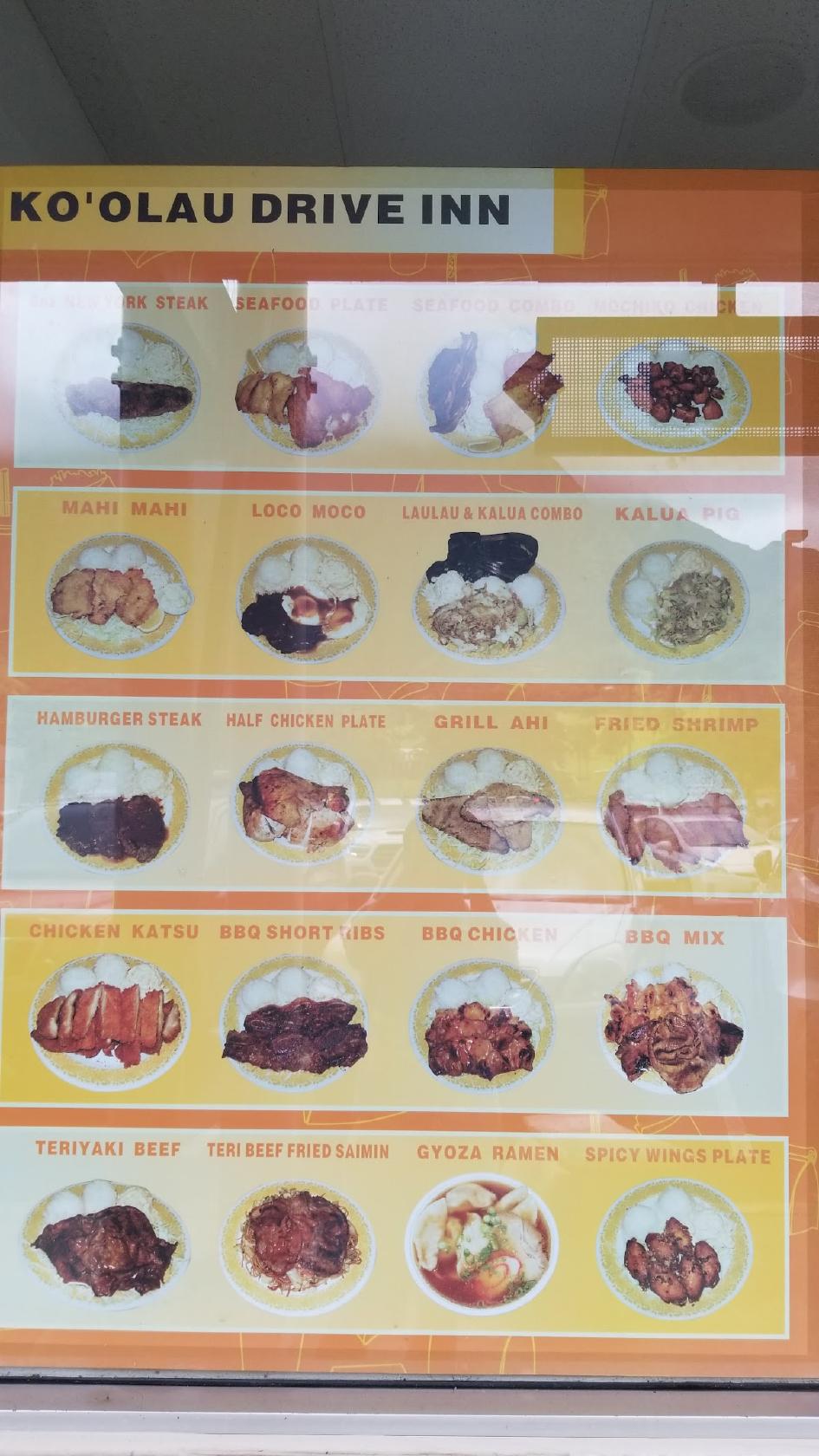 Menu at Koolau Drive Inn restaurant, Kaneohe, 47-388 Hui Iwa St # 13