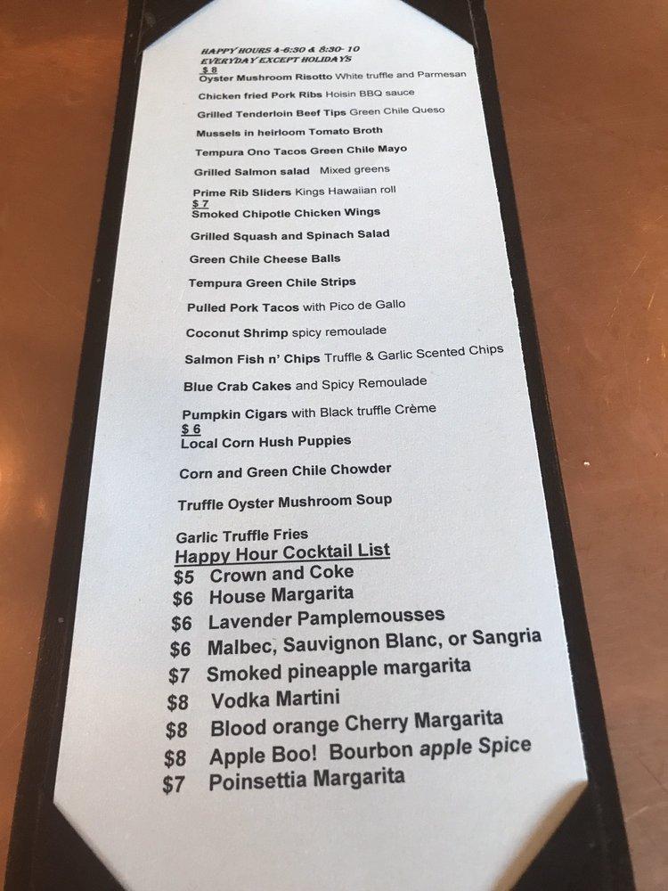 Menu at Dinner For Two Restaurant in Santa Fe, Santa Fe, 106 N ...