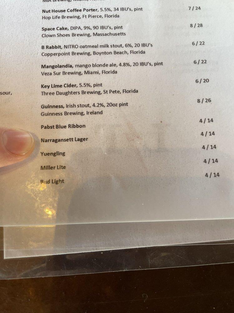Menu at Lost & Found Key West pub & bar, Key West
