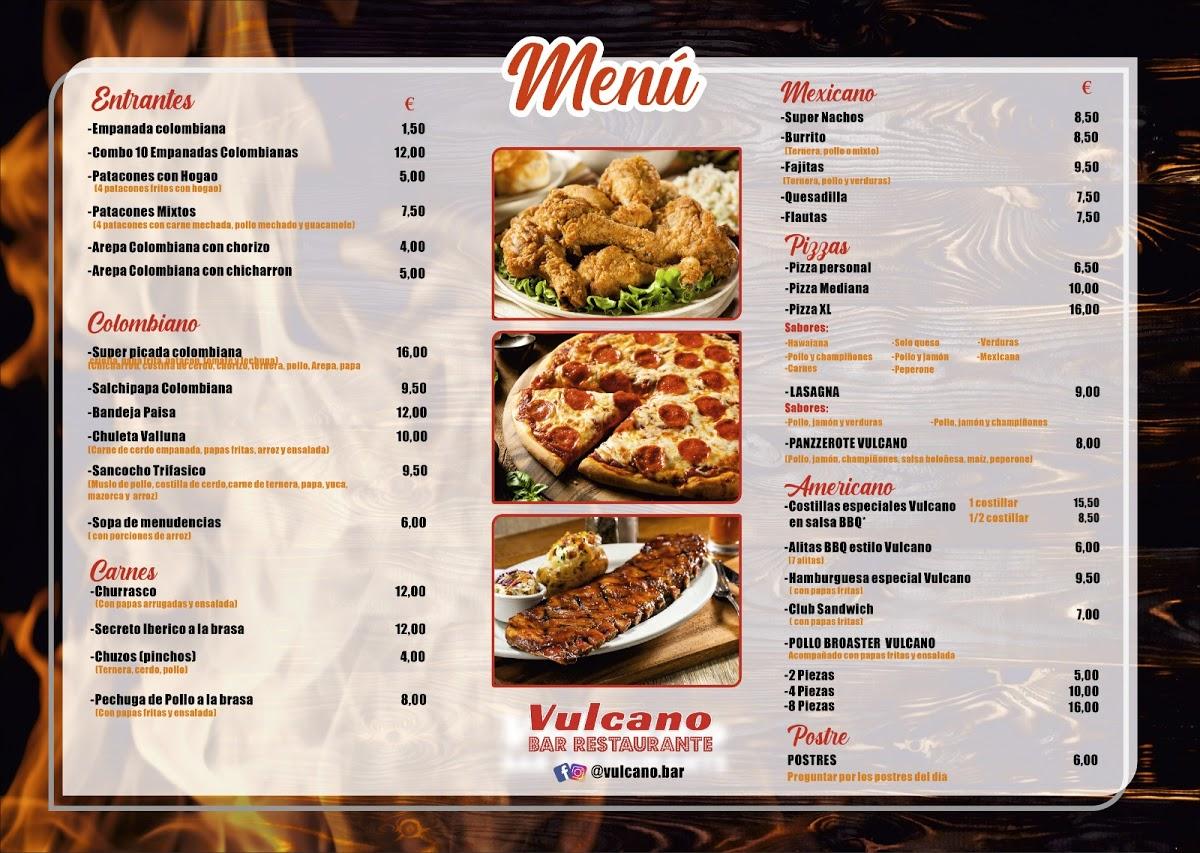 Menu at BAR VULCANO, Costa Adeje