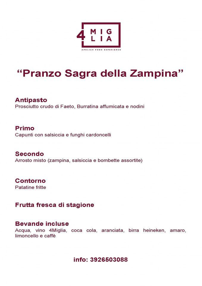 Menu at 4 MIGLIA - Braceria - Ristorante, Sammichele di Bari