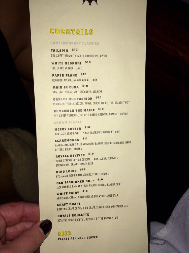 Menu at Oliver Royale Restaurant, by Oliver, Knoxville, 5 Market Square