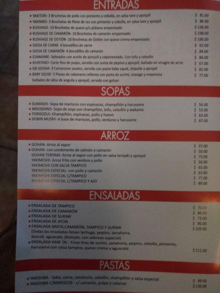 Menu at SUSHI IKKI restaurant, Metepec, Azaleas II