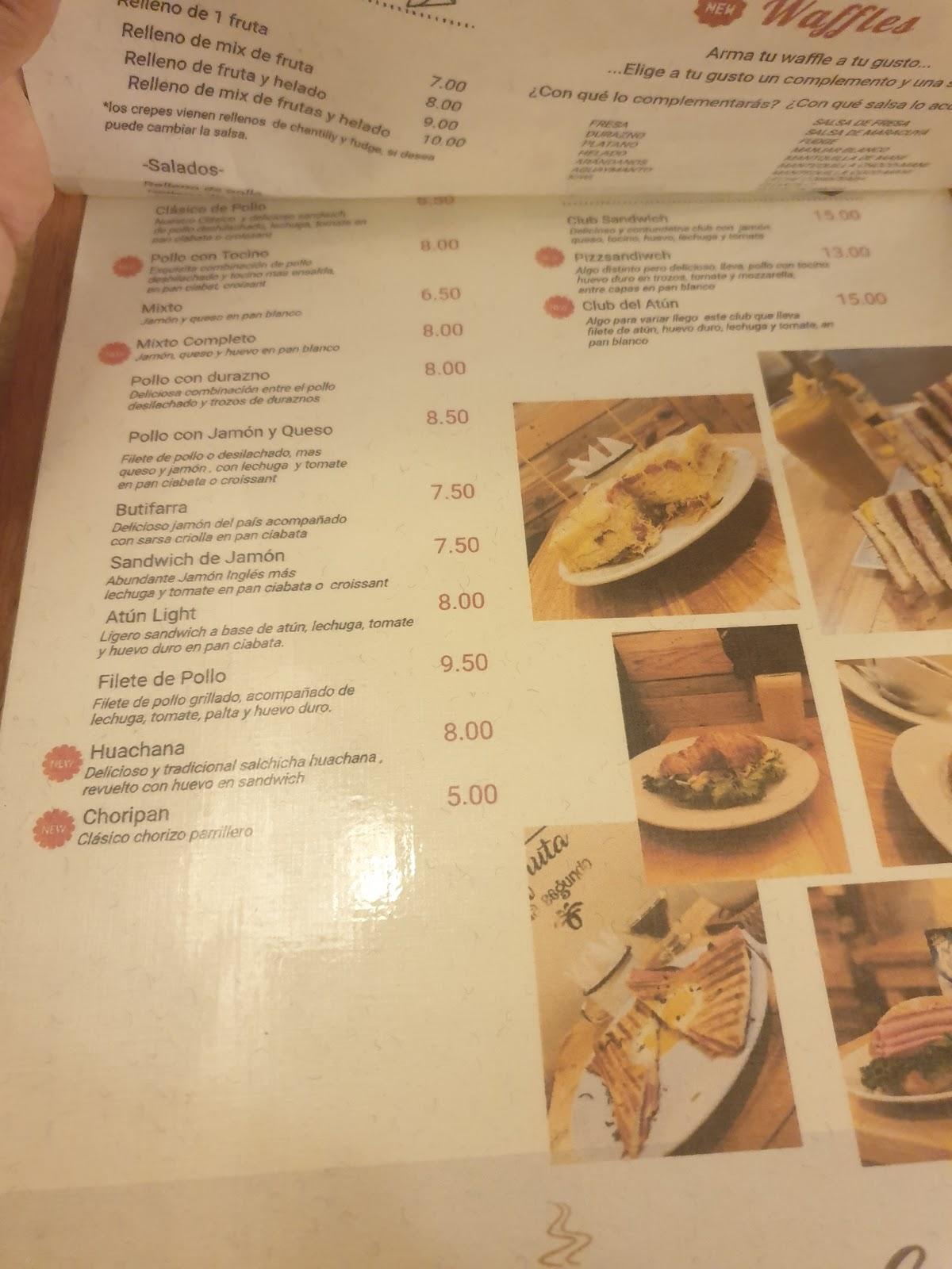Carta de 21 grados cafeteria, Carmen de la Legua Reynoso