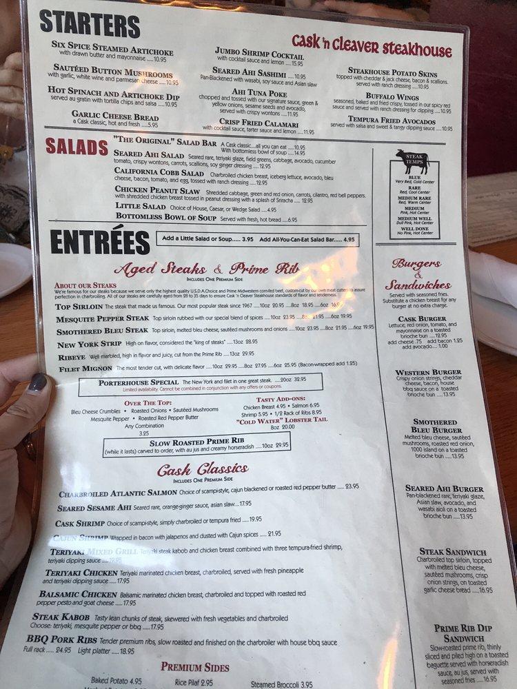 Menu at Cask 'n Cleaver pub & bar, Rancho Cucamonga, E 9th St