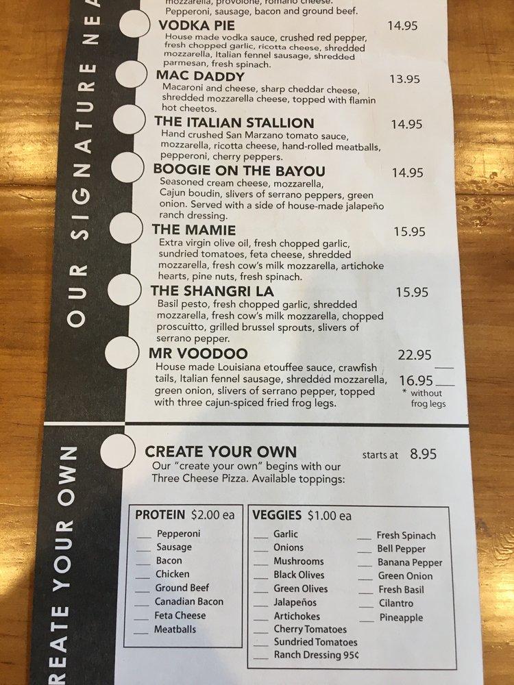 Menu at Crown Pizza pizzeria, Beaumont