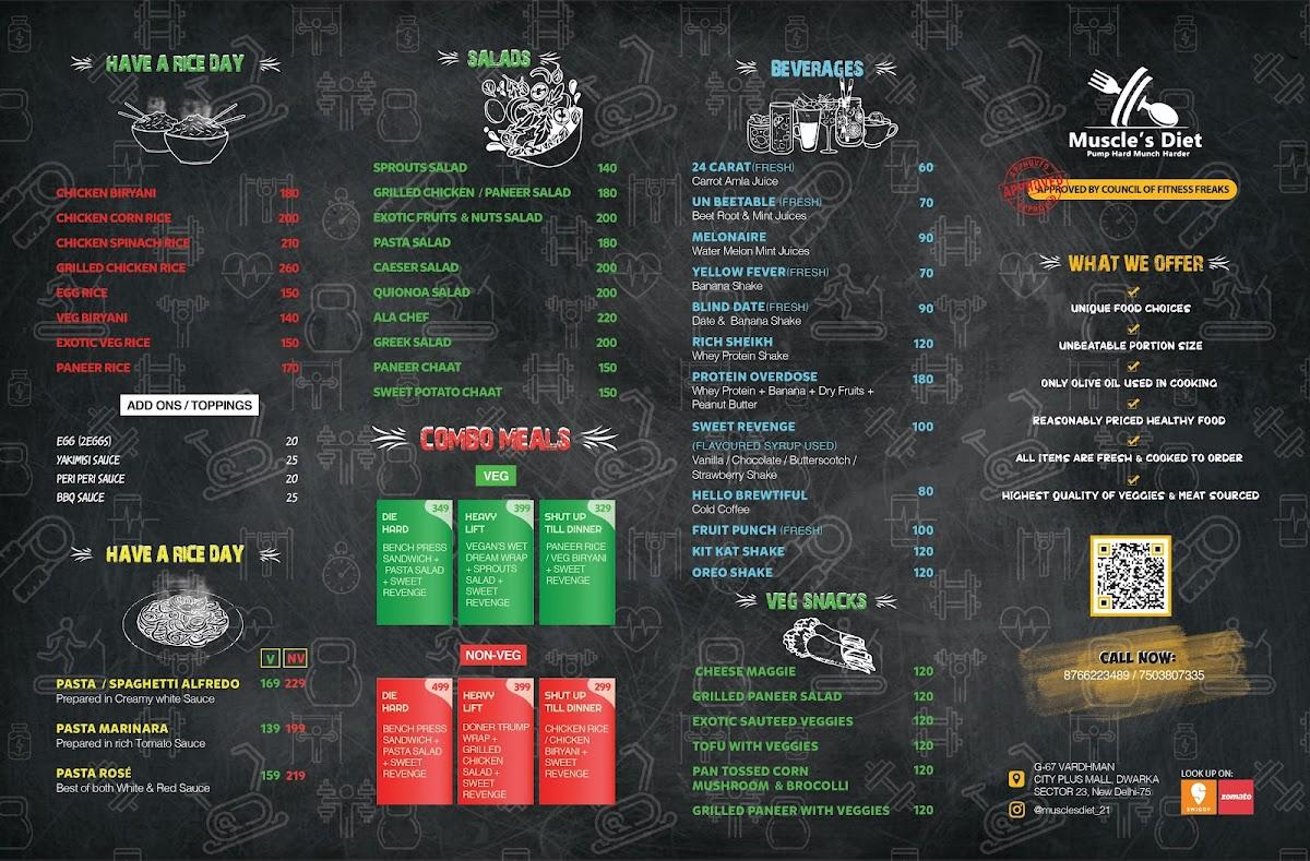 Menu at Muscle's Diet, New Delhi