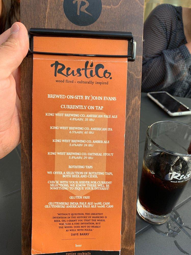 Menu at RustiCo. / King West Brewing Company pizzeria, Fredericton, 304 ...