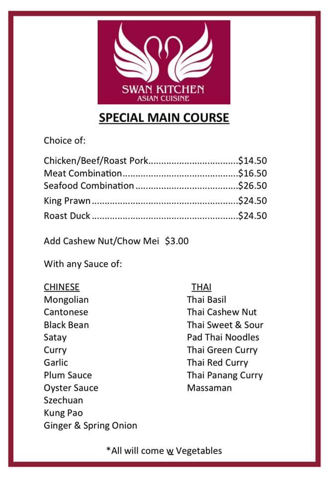 Menu at Swan kitchen (Order Online) restaurant, Corowa
