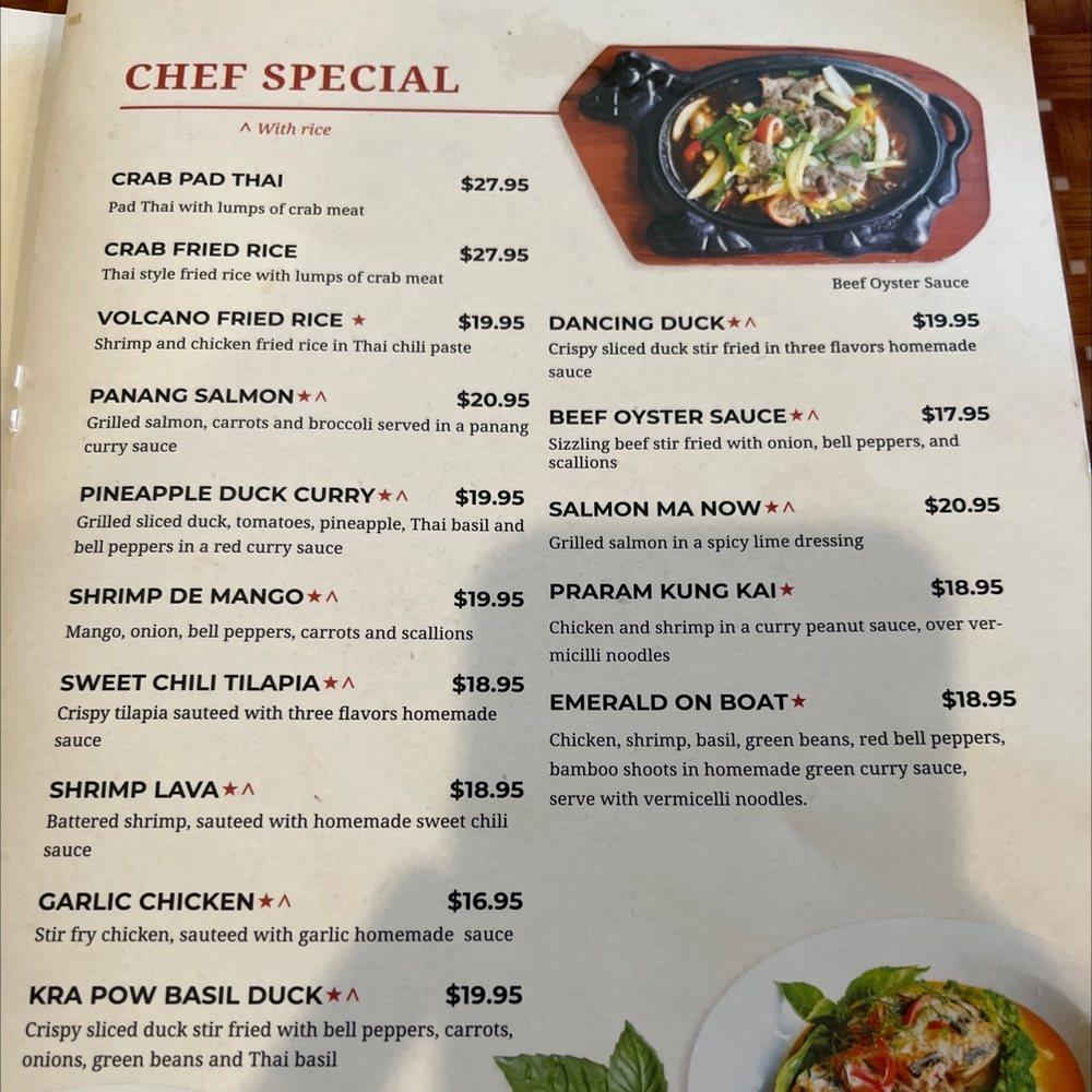Menu at Thai Spice restaurant, Bel Air