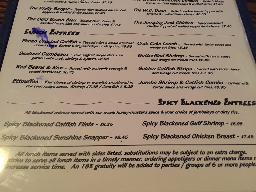 Menu at The Blind Tiger pub & bar, Shreveport