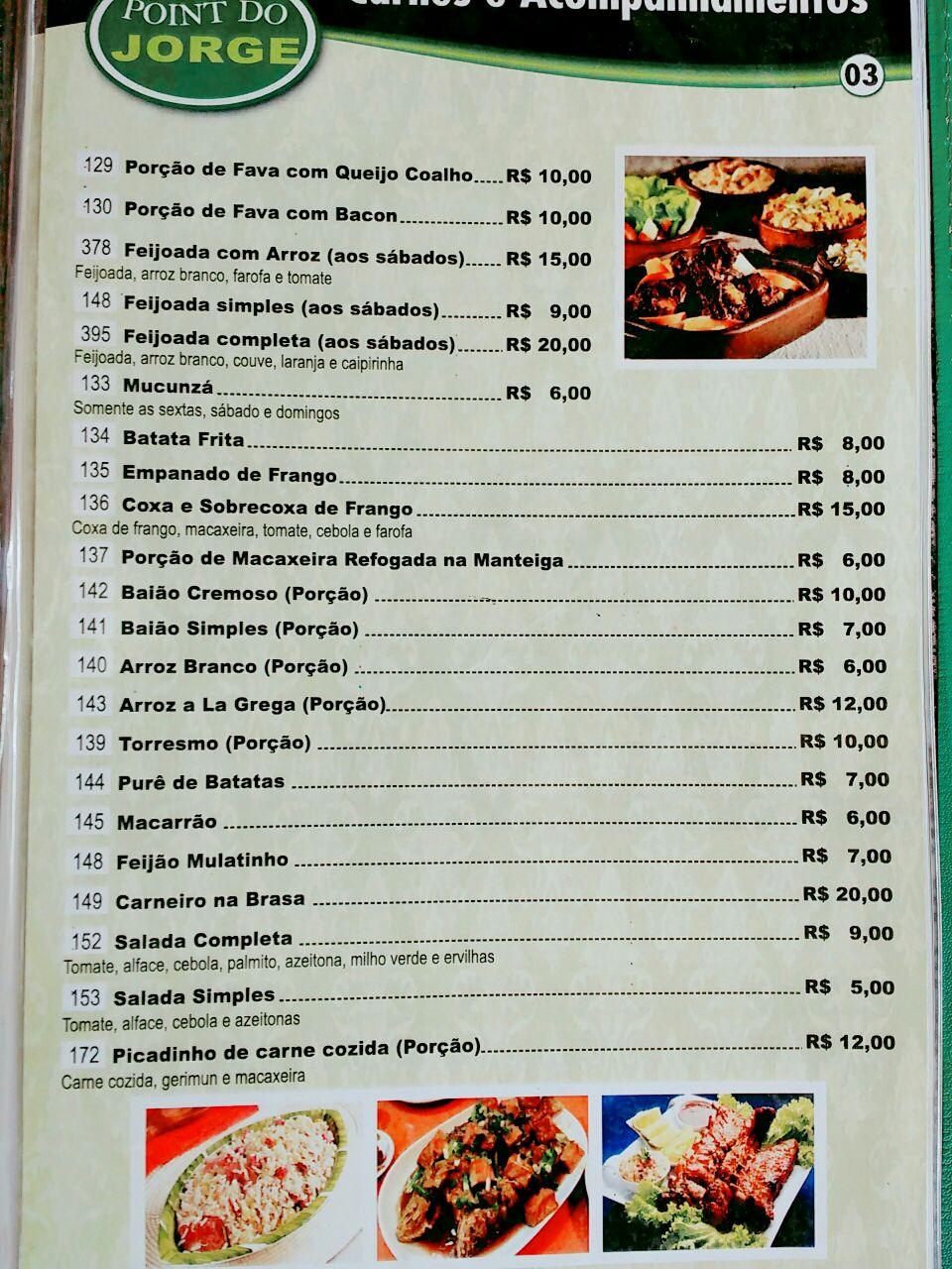 Menu em Restaurante Mirante do Horto, Juazeiro do Norte