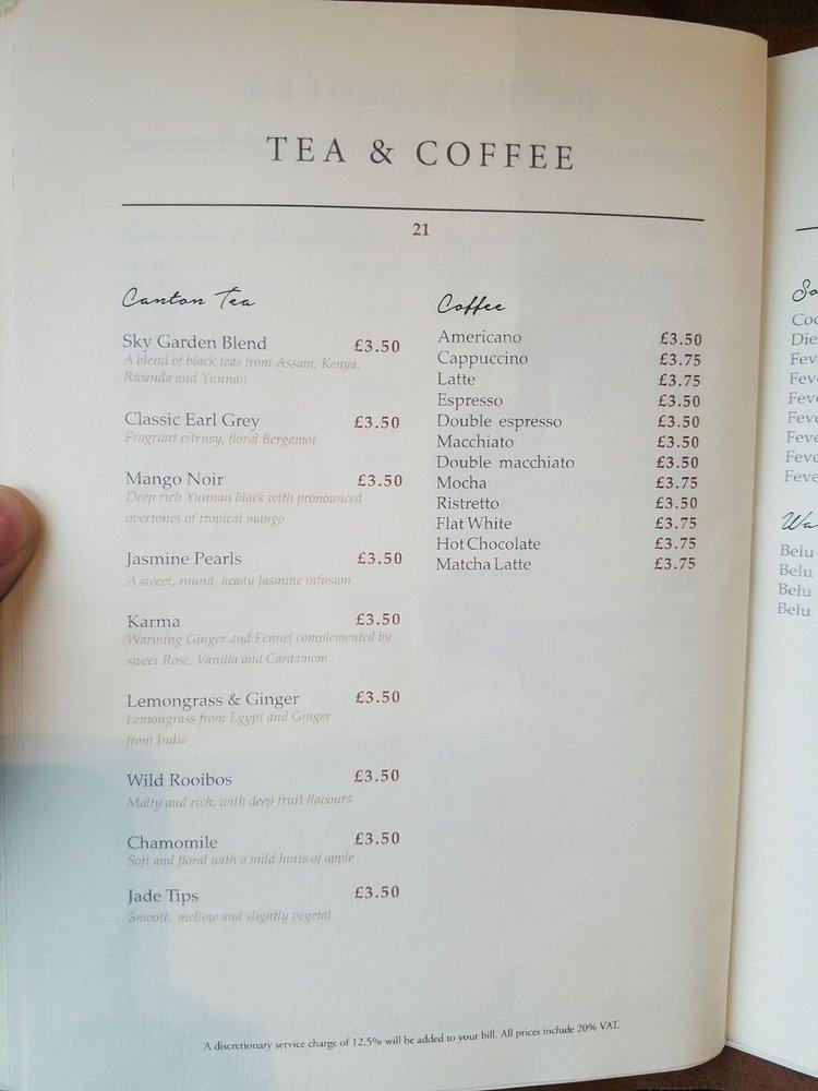 Menu at Darwin Brasserie pub & bar, London, Level 36