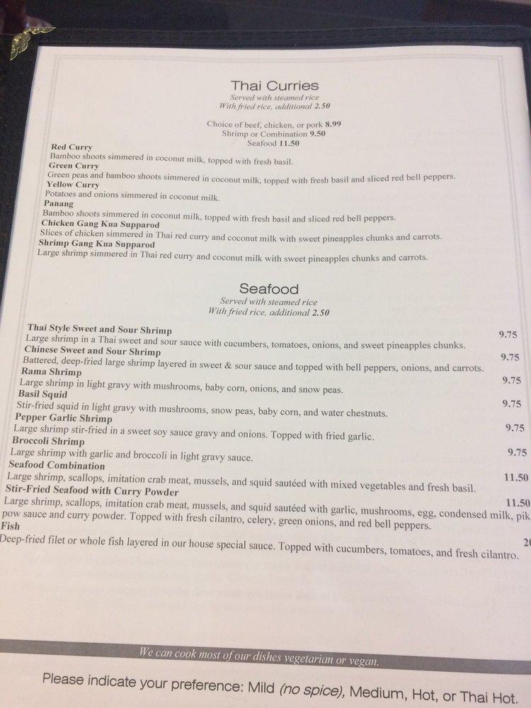 Menu at Lai Thai Restaurant, Bethany, NW 23rd St