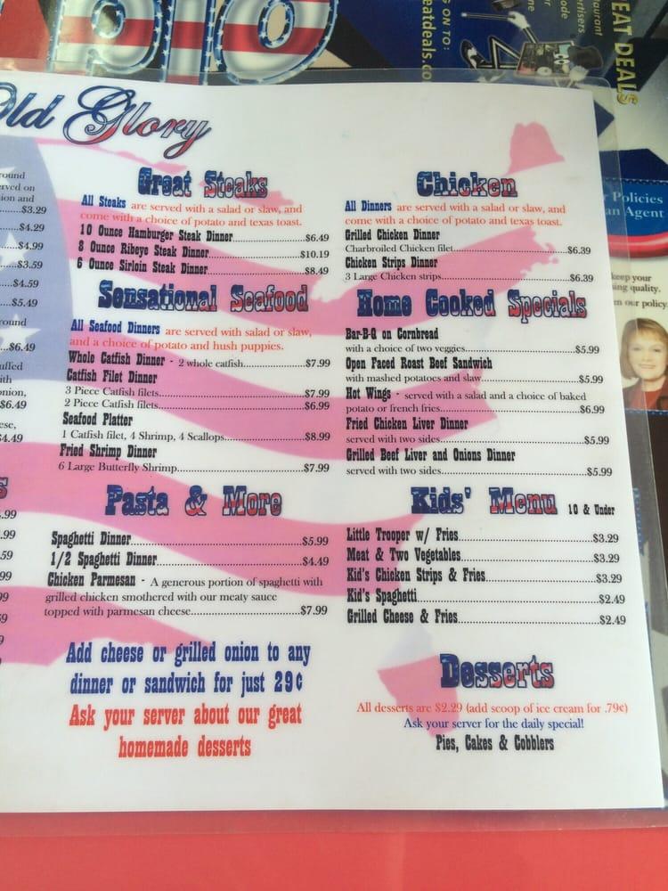 Menu at Old Glory restaurant, Gallatin, S Water Ave