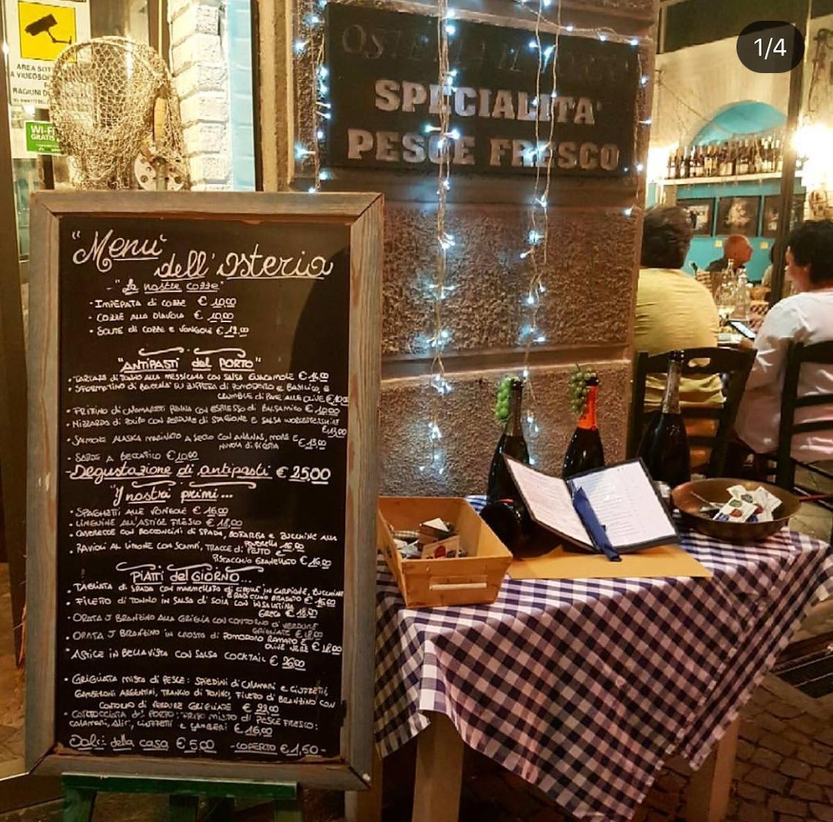 Menu at Osteria Il Porto restaurant, Turin
