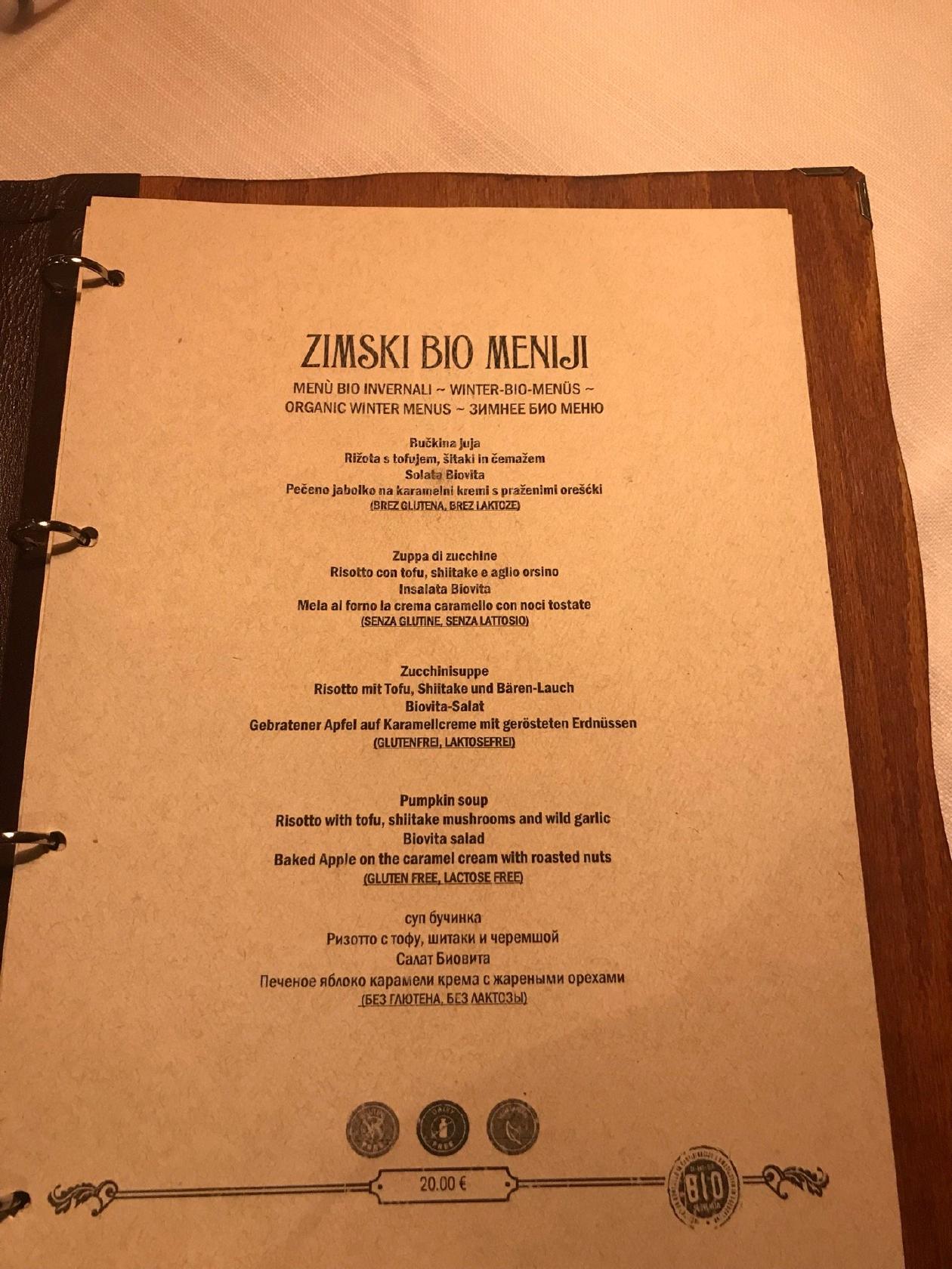 Menu at Restavracija Amon restaurant, Podčetrtek