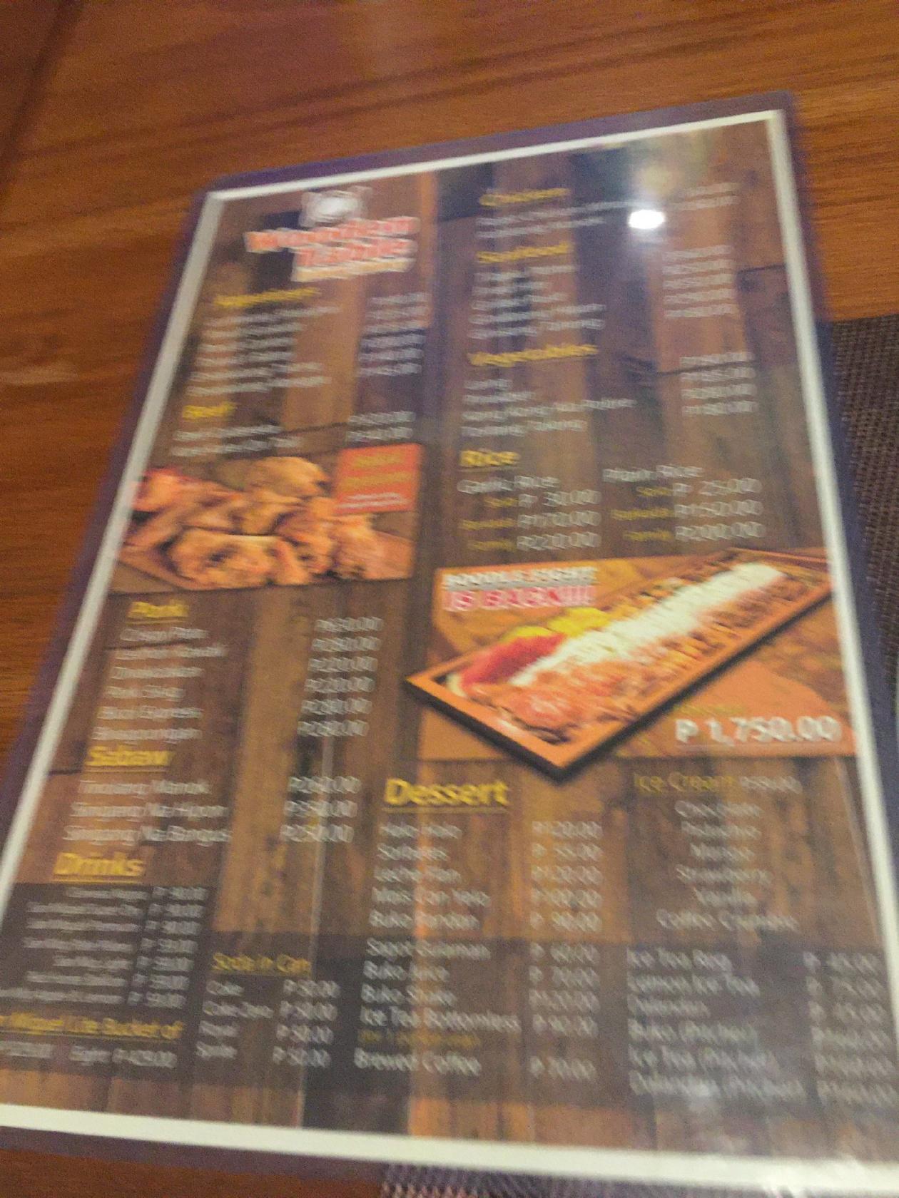 Menu at Wooden Table & Paris City Cafe, Mabalacat, Manuel A. Roxas Highway