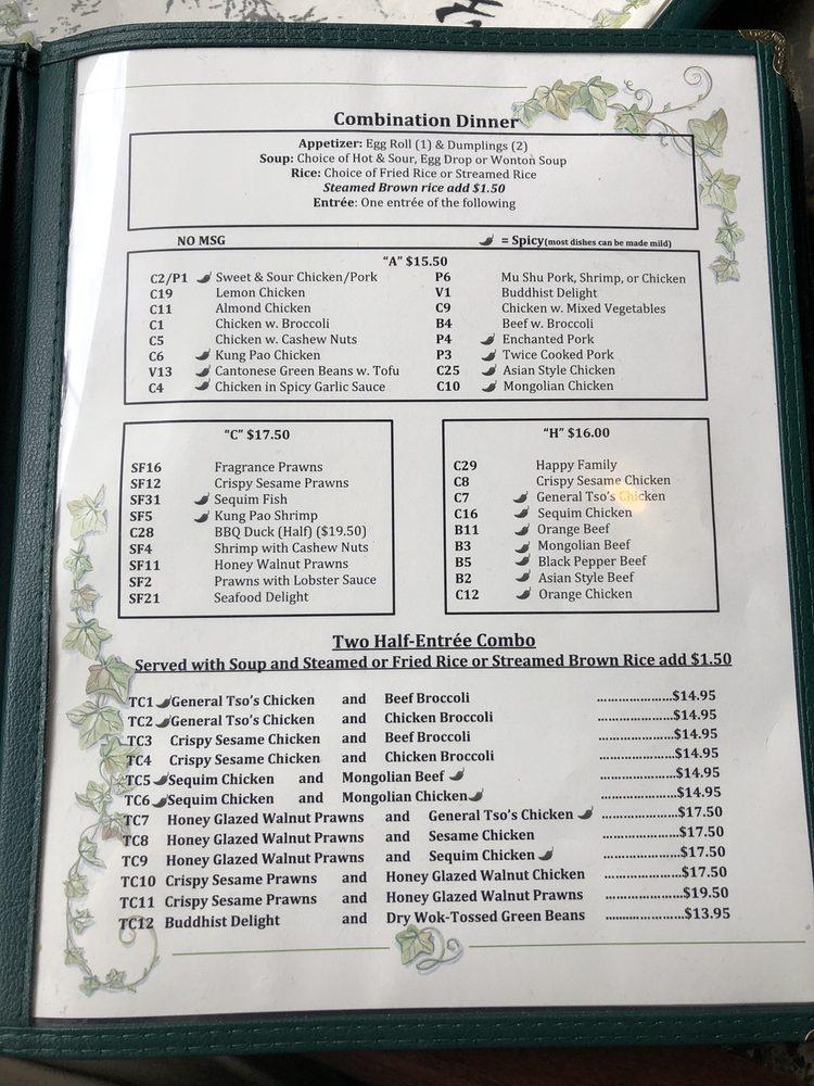 Menu at Dynasty Restaurant, Sequim