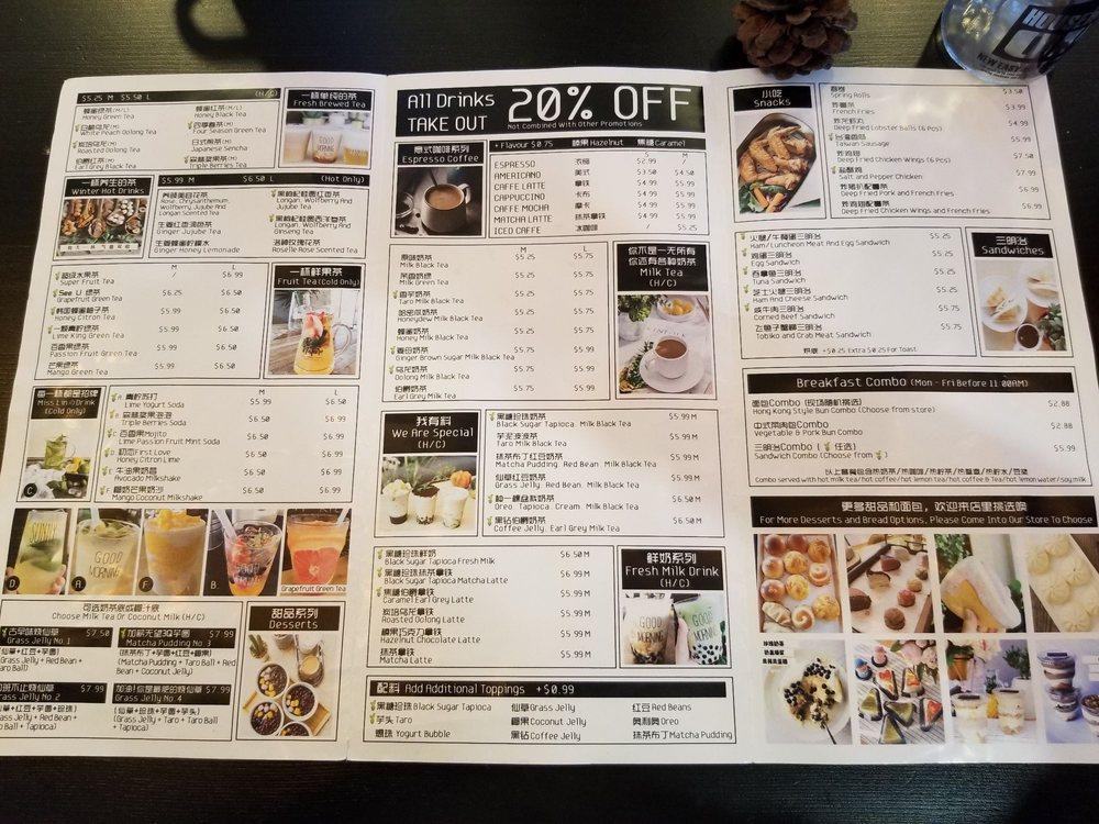 Menu at Miss Lin Cafe, Markham